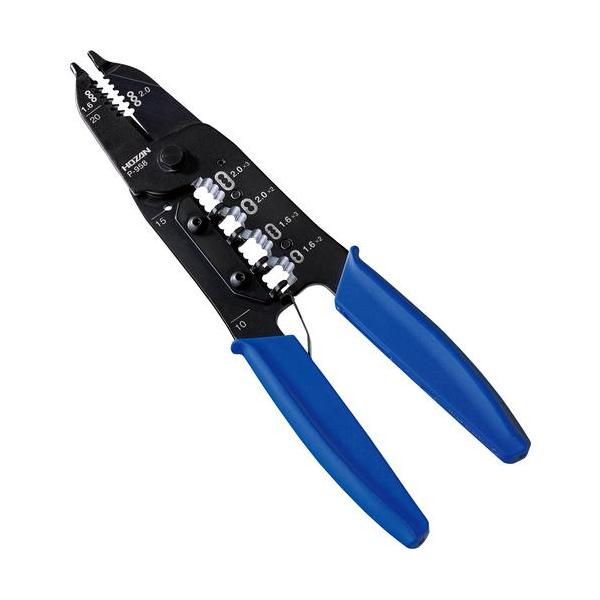 《メーカー》ホーザン（株）《品番》P-958《特長》●VVFケーブル2.0mm×3芯に対応「測る」「剥く」「切る」「のの字曲げ」をこなす1台4役です。●第1種電気工事士・第2種電気工事士試験推奨品です。●芯線被覆を傷つけにくいストリップアシ...