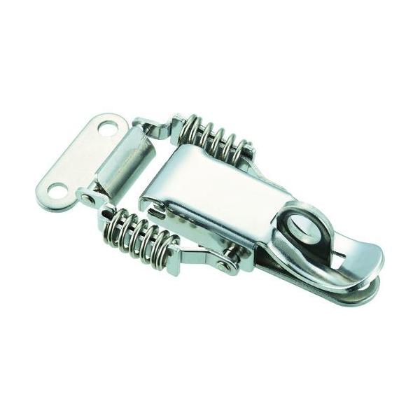 《メーカー》トラスコ中山（株）《品番》P-30HSUS《特長》●南京錠で施錠できます。●スプリングの作用で締め付けができます。●ステンレス製で耐食性に優れています。《用途》《仕様》●本体取付穴寸法(mm):5.2●受け穴寸法(mm):5.2...