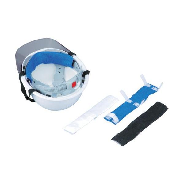 《メーカー》（株）トーヨーセーフティ（旧東洋物産工業（株））《品番》NO.67-BU《特長》●おでこから流れる汗をすばやくキャッチします。●四国今治産タオル地を使用しています。●マジックテープでヘルメットに簡単取付できます。《用途》●ヘルメ...