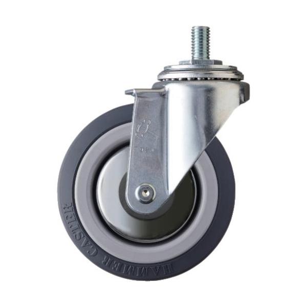 《メーカー》ハンマーキャスター（株）《品番》4200MA-KUB100《特長》●幅広車輪で堅牢さと安定感があるねじ込みキャスターです。《用途》《仕様》●許容荷重(daN):70●許容荷重(kgf):71.4●車輪径D(mm):100●車輪幅...