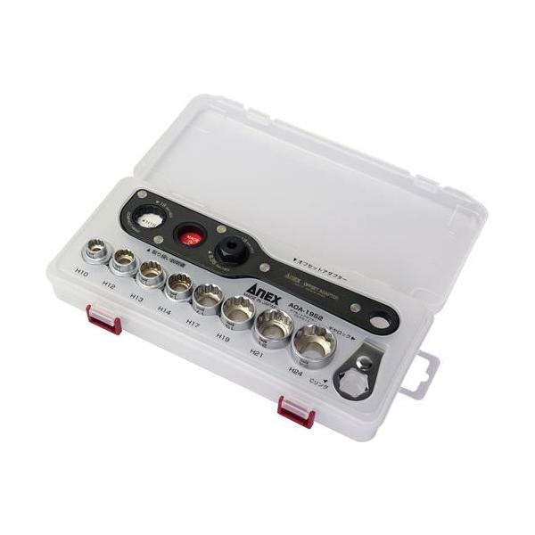 《メーカー》アネックスツール（株）《品番》AOA-19S2《特長》●インパクトドライバーで狭いところのボルト・ナット回しが可能です。●オフセットアダプターを使って電動ドライバーで狭い所でのボルト・ナット回しを素早くできます。●本体の出力部は...