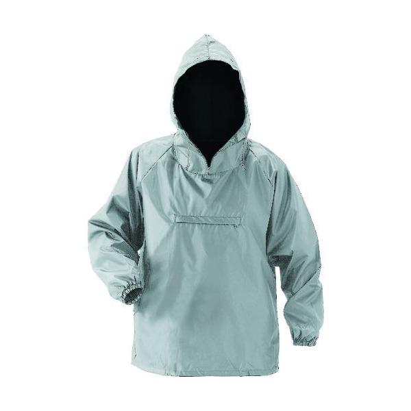 《メーカー》おたふく手袋（株）《品番》RF-21-GR-M《特長》●撥水加工済みで、風や汚れをガードします。●胸ポケットのファスナーを開けて中を裏返しその中にヤッケを折りたたむことで収納が可能です。《用途》●雨天時の作業に。《仕様》●色:グ...