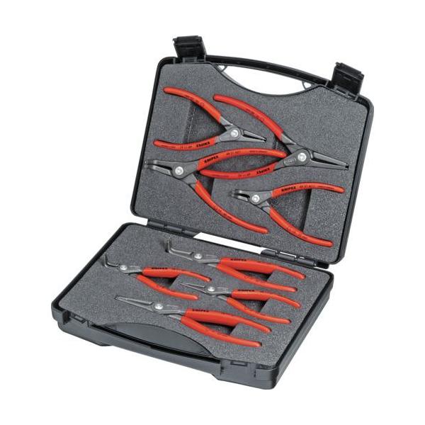 《メーカー》ＫＮＩＰＥＸ社《品番》002125《特長》●使用頻度の高い軸用・穴用精密スナップリングプライヤーの8本セットです。●高品質耐衝撃性プラスチックケース入りです。●プライヤーの形にフォームがくり抜かれており、整理して保管できます。《...