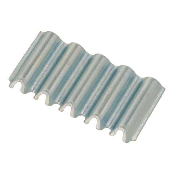 材質は鉄でユニクロめっき。●用途:打込むと板が寄り合うので、板の継ぎ目をとめるときに使用。●材質:鉄 ●表面処理:ユニクロめっき [関連ワード] ねじ・ボルト・ナット・ワッシャー 釘・鋲 特殊釘 なみ釘