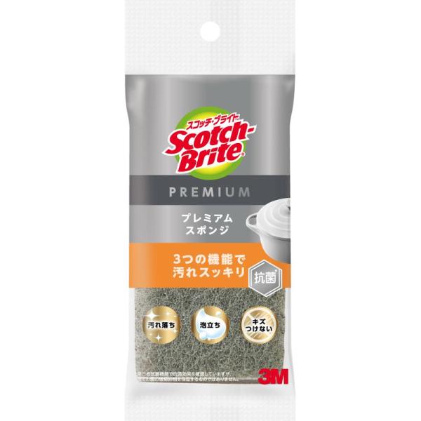 食器洗いにこだわるあなたに！3つの機能で汚れスッキリ！ 1、大きな粒子がコゲ、こびりつきを落とす。小さな粒子が茶渋、くすみを落とす 2、タップリ泡立つ 3、キズをつけない【表示成分】ナイロン不織布(研磨粒子つき)、ウレタンスポンジ(無機系抗...