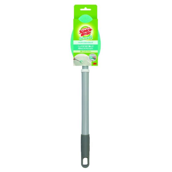 ヘッドが180度、動いて汚れにラクにとどく！不織布スポンジが落ちにくい湯あか、石けんカスもサッと落とす。使用後の水切れがよく衛生的。スポンジは100％再生PETを使用し、スポンジの固定方法を変更してプラスチックパーツを削減。スポンジは取り替...