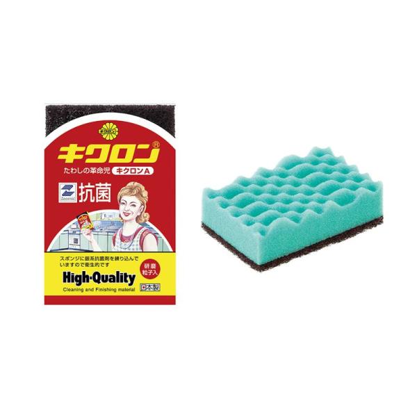 がんこな汚れやコゲ落し、食器洗い等、用途に応じて表裏を使い分けできる貼り合わせキッチンクリーナーのロングセラーアイテム。耐久性にたいへん優れています。単色タイプのグリーンです。【表示成分】ナイロン(研磨粒子入不織布)、ポリウレタン【使用方法...