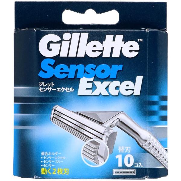 ※予告無しにパッケージが変更されることがございます。肌の微妙な凹凸にフィットする首振り式2枚刃！ジレットセンサーエクセル専用替刃10個入りは、肌に自然にフィットするスプリング付き首振り式2枚刃。さらに柔らかいマイクロフィンが肌を引っ張り、深...