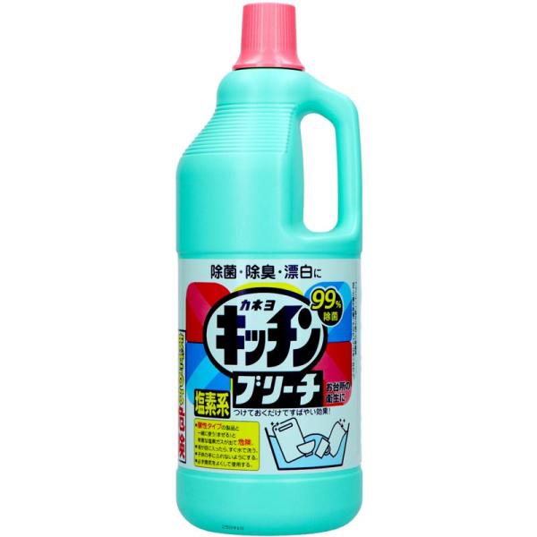 お台所のまな板、調理用具等の除菌・除臭・漂白に。取っ手付きボトルですので、使用に便利です。お得用の1500ml。【表示成分】次亜塩素酸ナトリウム(塩素系)、界面活性剤(アルキルアミンオキシド)【使用上の注意】体調のすぐれない方は使用しない。...