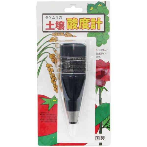 電池不要！土に差し込むだけで酸度がすぐにわかります。本体に作物の生育に対して適応したP.H値表が付いているため、生育に適したP.Hか否かすぐにわかります。日本製