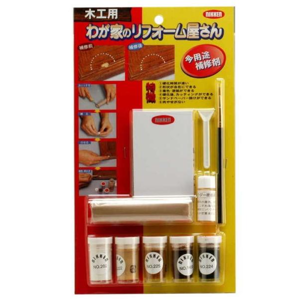 ハウスボックスＤＩＹ感覚で本格補修。パテ、調色がセット。≪商品特徴≫●木材の欠けキズ補修に。●耐熱・耐水性に優れたエポキシパテです。●パテ成形後の着色用パウダー付き。≪仕様≫●スティック成分：エポキシ樹脂●パウダー成分：顔料、他●パウダー密...