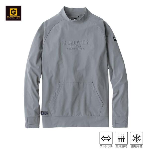 シャリシャリ冷感＋軽量＋4方向ストレッチにモックネックと胸の立体プリントがポイントのGLADIATORシャツアウトドアやスポーティな着こなしにも最適【特徴】・XS〜3XLまで幅広いサイズに対応・XS、Sはユニセックスサイズ・熱伝導に優れた繊...