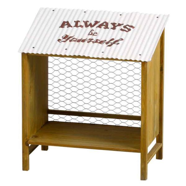 アンティーク風のお庭を演出する「プランターボックス」です。お花やグリーンが素敵に映えるおしゃれな棚です。「ALWAYS be yourself」ロゴ入りです。トタンとウッドが融合した『エコルフェ』シリーズです。【仕様】商品サイズ：約幅34×...