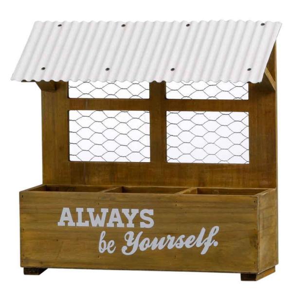 アンティーク風のお庭を演出する「トリプルプランター」です。お花やグリーンが素敵に映えるおしゃれな3つのプランターです。「ALWAYS be yourself」ロゴ入りです。トタンとウッドが融合した『エコルフェ』シリーズです。【仕様】商品サイ...