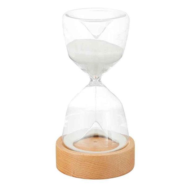 キラキラとはじける光の粒に時を忘れる 癒しのインテリアとして 並べて飾るのもおすすめ シンプルな構造で使いやすい【仕様】商品サイズ：約高さ24（cm） 直径：約12.8（cm）材質：本体/木、ガラス 砂/ガラス生産国：中国製セット内容：1個...