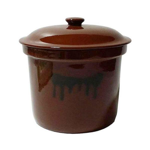 味わい深く、昔ながらのフォルムと色合いの趣きのある切立かめです。ぬか漬けや味噌作り、梅干作りの容器としてご使用いただけます。かめの寸胴な形は、漬物作りの際に均等に重石の重さが伝わるよう考えられています。色や匂い移りしにくい陶器製で温度を一定...