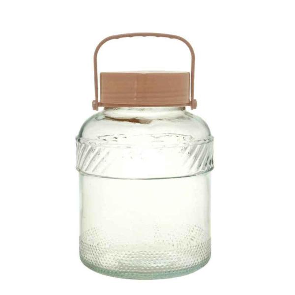 ご自宅で梅酒や果実酒、らっきょうなどを漬けるのに最適な保存瓶です。2L容器です。口部が広口なので奥まで手が届き、隅々まで洗えて瓶のお手入れもしやすいです。持ち運びに便利な取っ手付きです。匂いが移らず清潔なガラス製品です。【仕様】商品サイズ：...
