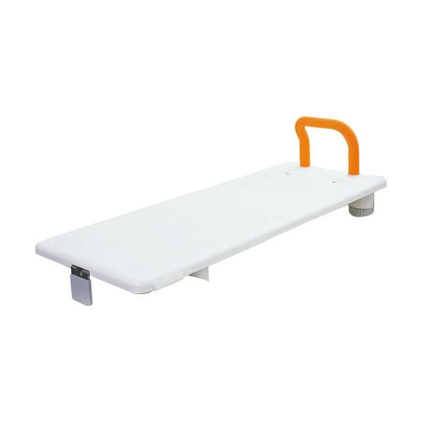 ・外側にも留め具をつけ、二重のずり落ちを防止します。●サイズ/幅82×奥行32×ボード厚さ2.2cm、手すり：直径3×高さ15cm●重さ/約3.9kg●材質/本体：ポリプロピレン、ステンレス●取付可能サイズ/内寸：43〜79cm、外寸：74...