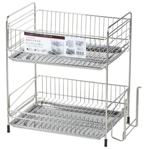 食器やグラスを効率的に収納できるデザインスライド式トレーでお手入れが簡単段差のある場所でも高さの微調整が可能製品サイズ（約）：まな板おき含まず355×275×405mm製品重量（約）：2450g材質：本体・トレー・まな板受け：ステンレス鋼（...