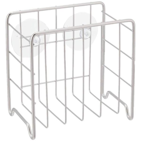 シンク内で使えるステンレス素材でスリムタイプのくず入れ吸盤付き製品サイズ（約）：吸着盤含まず135×85×140mm製品重量（約）：168g材質：本体：ステンレス鋼（クロム13％ ニッケル1％） 吸着盤：塩化ビニル原産国：中国