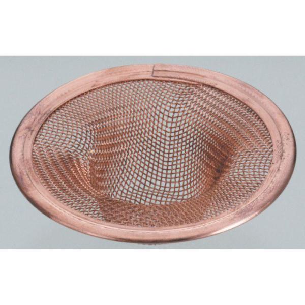 純銅製の排水栓ネットで、直径7cmのサイズです。排水口に取り付けて使用されるごみ受けネットです。この製品は、抗菌性があります日本製製品サイズ（約）：外径70×25mm製品重量（約）：12g材質：銅原産国：日本