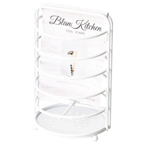 内側は4つに仕切ってあるので、安定してキッチンツールを立てて置ける製品サイズ（約）：115×115×185mm製品重量（約）：334g材質：鉄（エポキシ樹脂塗装）原産国：中国