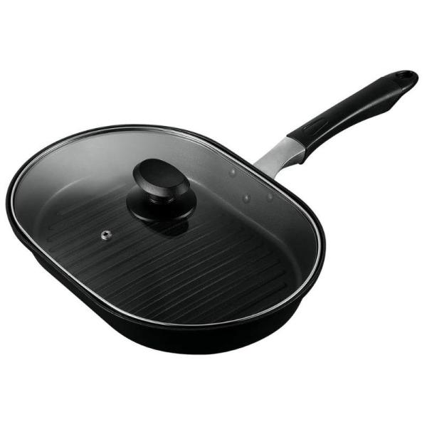 油が落ちる波型形状です本体表面にはふっ素加工を施しているので、こびりつきにくくお手入れも簡単調理中も分かりやすいガラス蓋付きガス火はもちろん、200VのIHクッキングヒーターやハロゲンヒーターなどオール熱源に対応製品サイズ（約）：全長445...