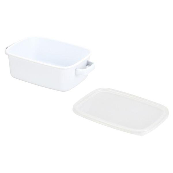 表面はガラス質でつやのある質感使い勝手の良い、ちょうど良いサイズ 清潔製品サイズ（約）：235×140×70mm製品重量（約）：386g材質：表面加工：ほうろう 材料の種類：本体・取っ手：ほうろう用鋼板 ふた：ポリプロピレン・熱可塑性エラス...