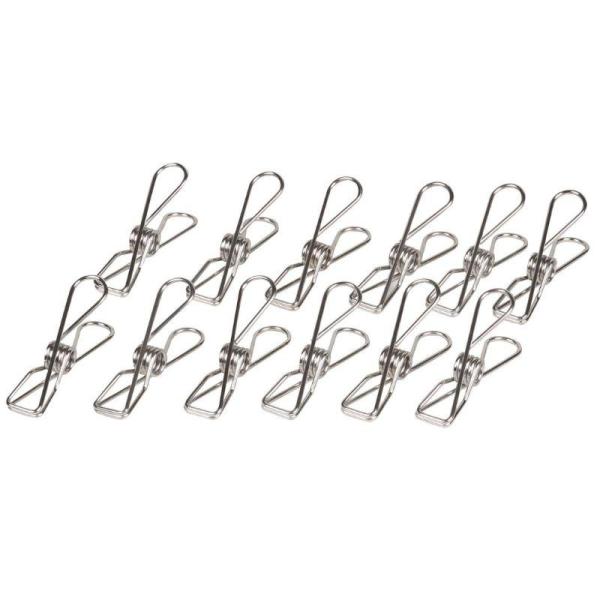 丈夫で長持ち！メタリアシリーズステンレス製なので、さびにくく丈夫です便利な12個セット製品サイズ（約）：25×15×60mm製品重量（約）：5g材質：ステンレス鋼原産国：中国