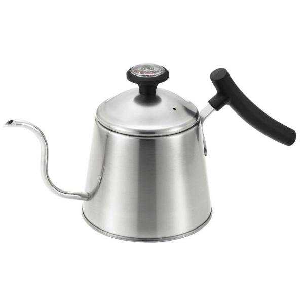 ドリップに最適な温度が一目で分かる温度計付き持ちやすさと注ぎやすさを追求したハンドル形状お湯をゆっくり少量ずつ注げる細口の注ぎ口テーブルで映える洗練されたデザインと高級感のあるサテンの質感製品サイズ（約）：305×135×160mm製品重量...