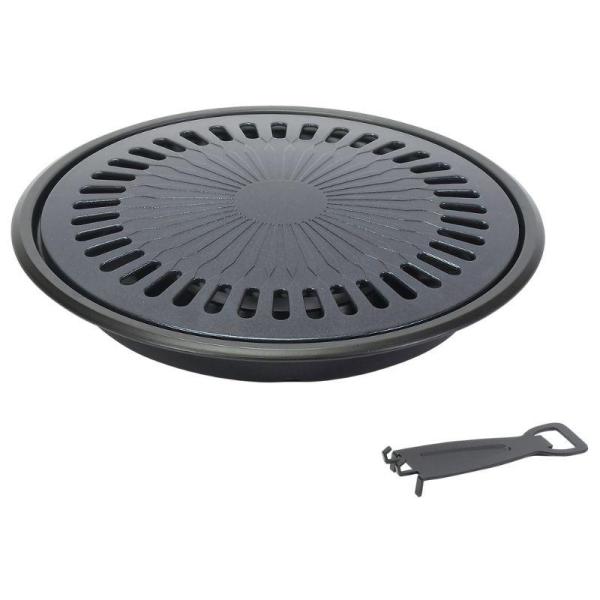 余分な油は下の油受けに落ちるので、余計な煙が発生しにくいです!プレート面積も大幅に拡大。メーカー従来品比較で1.8倍広いので、焼き部分が広く使いやすさも倍増!表面にはブルーダイヤモンドコートを施しているので、お手入れも簡単です。製品サイズ（...