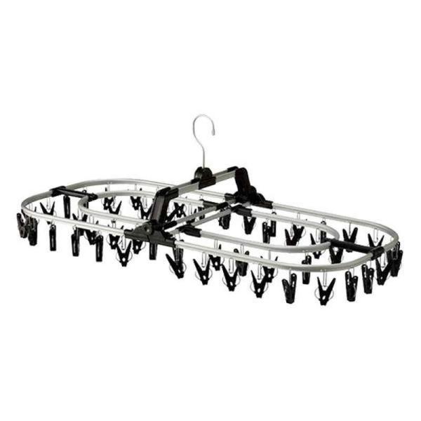 たっぷり干せる52ピンチの角ハンガーです。フックが自立するので高いところにも掛けやすいです。二重配置のピンチなので、中が見えないように隠し干しできます。ねじれやたわみに強いリブ付きアルミフレームです。チェーンなしフック構造なのでピンチが絡む...