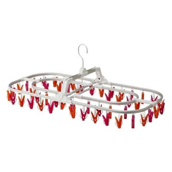 たっぷり干せる52ピンチの角ハンガーです。フックが自立するので高いところにも掛けやすいです。二重配置のピンチなので、中が見えないように隠し干しできます。ねじれやたわみに強いリブ付きアルミフレームです。チェーンなしフック構造なのでピンチが絡む...
