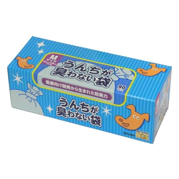 商品名:うんちが臭わない袋BOSペット用箱型商品コード:4560224462757規格:Mサイズ90枚入医療向け開発から生まれた驚異の防臭力！驚異的な防臭力を持った高機能素材原材料:ポリエチレン、他原産国:日本設定なし設定なし