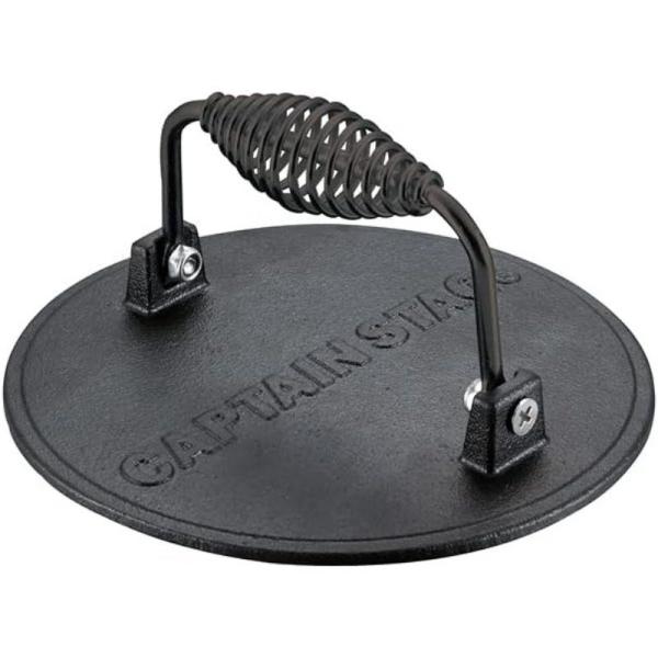 肉のソリを抑え美味しく、表面をカリカリに仕上げますご家庭でもフライパンを使用して、美味しく調理可能スキレット（UG-3027・M-5535）の蓋としても使用できます製品サイズ（約）：外径170×85mm製品重量（約）：1200g材質：本体：...