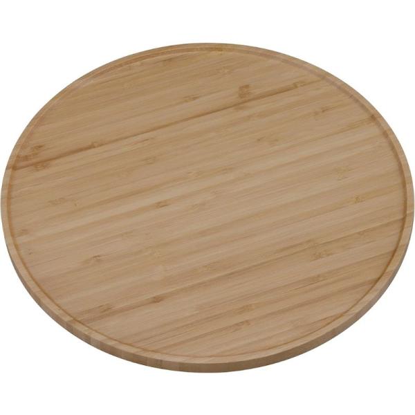 デリバリーLサイズピザものせられるローストチキンなど、みんなで食べたいパーティー料理などインスタ映えホームパーティー向けプレート製品サイズ（約）：外径320×厚さ15mm材質：竹(ウレタン塗装)原産国：中国