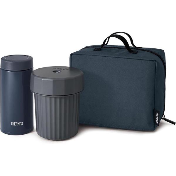 麺に対応した新しいお弁当箱！スープジャーと汁漏れしにくい容器がセット断熱構造の専用ポーチ付（手洗いOK）樹脂部品は食洗機対応【仕様】〇カラー：ネイビー〇容量：0.36L〇口径：4.9cm〇サイズ：幅18×奥行11×高さ15cm〇重量：0.5...