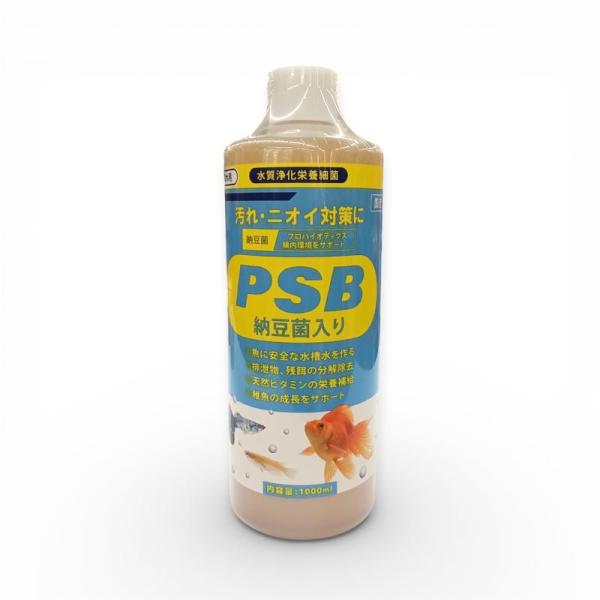 生きたバクテリア「PSB光合成細菌」に相性の良い「納豆菌」を添加しています。原材料：効果：魚に安全な水槽水を作る。排泄物、残餌の分解除去。天然ビタミンの栄養補給。稚魚の成長をサポート。新しく飼育を始める時、水換えの時には、水1Lに対して、1...