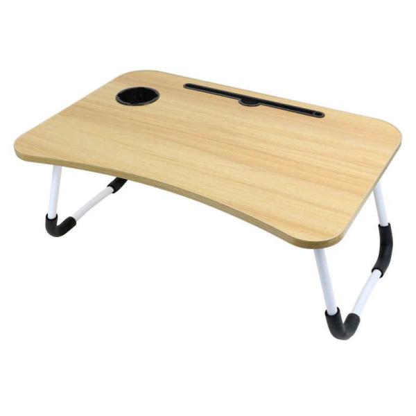 ベッドで快適に作業ができるテーブル リラックスタイムやワークタイムも快適に カーブ型天板でからだにフィット スマホやタブレットを立てられるスタンド付き 防水加工がされた天板【仕様】商品サイズ：約幅60×奥行40×高さ28（cm） 重量：約2...
