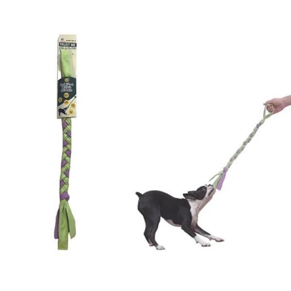 破れに強いキャンバス生地を使った、タフな引っ張りっこロープ。【原材料】本体：ポリエステル・綿 鳴き笛：プラスチック【使用方法】ロープの先端を噛むと音が鳴ります。ジグザグに動かす、一瞬かくすなど飼い主さんの魅力的な演出で「ハンター心」をくすぐ...