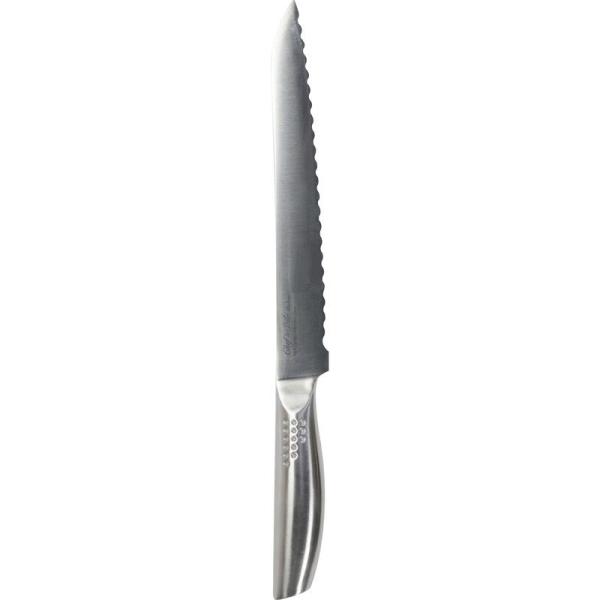 形を崩さずにきれいに切れる。オールステンレスの一体型でお手入れ簡単。【仕様】〇サイズ（約）：全長335×幅30×高さ20mm〇材質：刀身／ハイカーボンステンレス鋼、刃の形状／片刃、ハンドル／ステンレス鋼〇原産国：中国