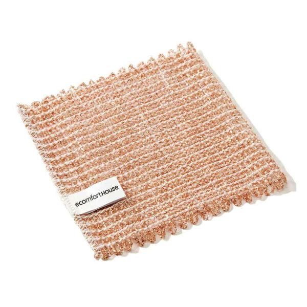 銅の力を利用して茶渋や水あか、焦げ付きなどの汚れを落とすエココッパークロスです。金属なのに優しい手触りで、お鍋や手を傷つけにくいです。クロスタイプなので、細かいところも洗いやすいです。銅の抗菌力でニオイの原因になる細菌の繁殖を防いでくれます...