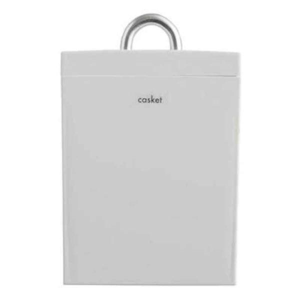 【特長】スタイリッシュでコンパクトなトイレポットです。コーナーや壁際にすっきり納まるスクエアタイプです。開閉部にアルミ製の取っ手が付いています。【仕様】○サイズ：約幅9×奥行9×高さ14（cm）○材質：本体(ABS樹脂)、リング(ポリプロピ...