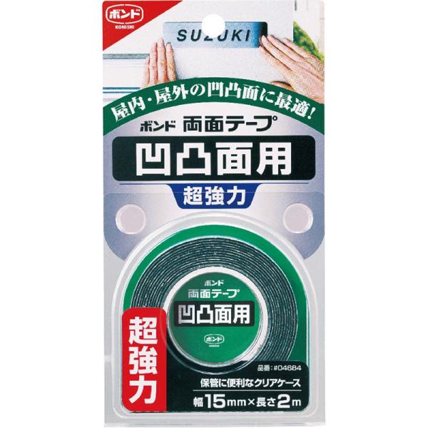 高密着性 使用可能温度-20℃〜＋80℃ 屋内外OK 弾力性 振動吸収コンクリートなどのザラつく面のはり合わせに レンガ・木材・金属・ガラス・硬質プラスチック・タイルの固定【サイズ】幅(mm):15 長さ(m):2 厚み(mm):0.85【...
