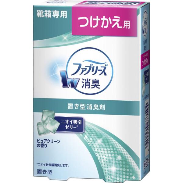 ※予告無しにパッケージが変更されることがございます。史上最強消臭で、ニオイレベル0に挑戦。靴箱用 置き型ファブリーズは、W消臭ゼリーがしっかりニオイを吸収し、消臭することが出来る消臭剤です。W消臭とは、1つ目の消臭成分が部屋の中のアンモニア...