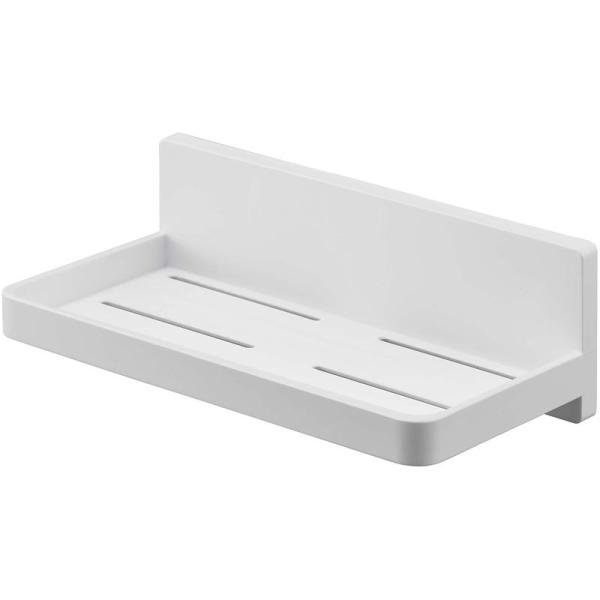 フィルムフックでお好みの位置に簡単取り付けの幅18cmトレー。浮かせるので衛生的。キッチンツールや調味料ボトルなどの収納に。水抜け穴があるので、哺乳瓶やグラス、マグボトルなども干せます。付属のフックを底面に取り付けて、キッチンツールなどの小...