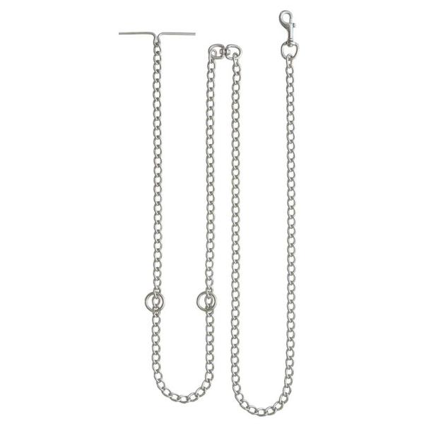 新包装の6つ折りコンパクトタイプの犬用繋留鎖。【原産国】中華人民共和国【原材料】鉄(クロムメッキ)