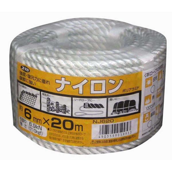 ユタカメイク ＮＪ６２０業務用から家庭用まで用途多様の小物ロープ。≪商品特徴≫●最も強力に優れます。摩擦・ショックに強いのが特長。≪仕様≫●ナイロン≪注意事項≫●取り扱い説明書に記載されている内容をお読みのご使用ください。最も強力に優れます...