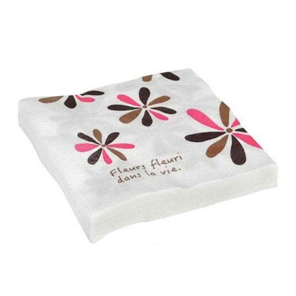 シンプルでおしゃれなフラワーコレクションシリーズのペーパーナプキンです。ホームパーティーなどで使用すると場が華やかになります♪ お菓子を包んだり、カトラリーを置いたり、使い方色々♪ 15枚入りです。【仕様】商品サイズ：約横25×縦25（cm...