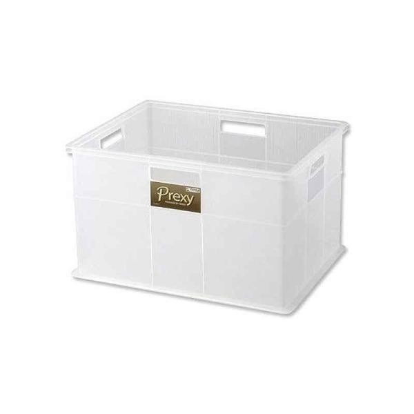 積み重られる収納ケースシリーズです。四辺に持ち手がついて移動がラクです。ワイヤーシェルフでの整理整頓にぴったりです。側面は中身が見えすぎない半透明です。プレクシーLサイズと積み重ねられます。【仕様】商品サイズ：外寸/約 幅45×奥行35×高...